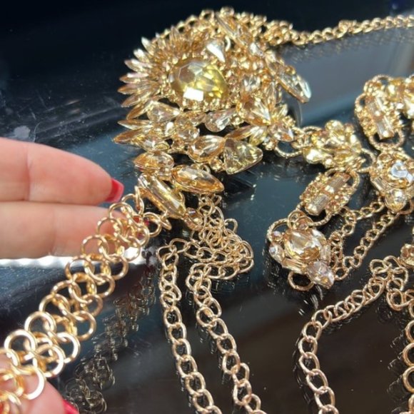 Jewelry | Luxury Crystal Rhinestone Belly Body Chain Love Belly Body ...